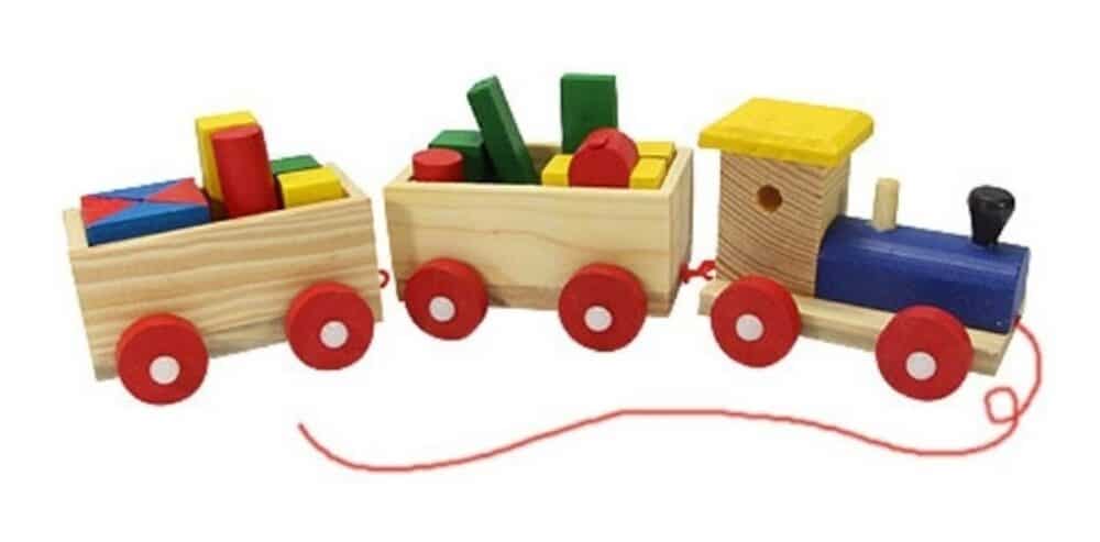 Tren didáctico de madera – Casa Dorita